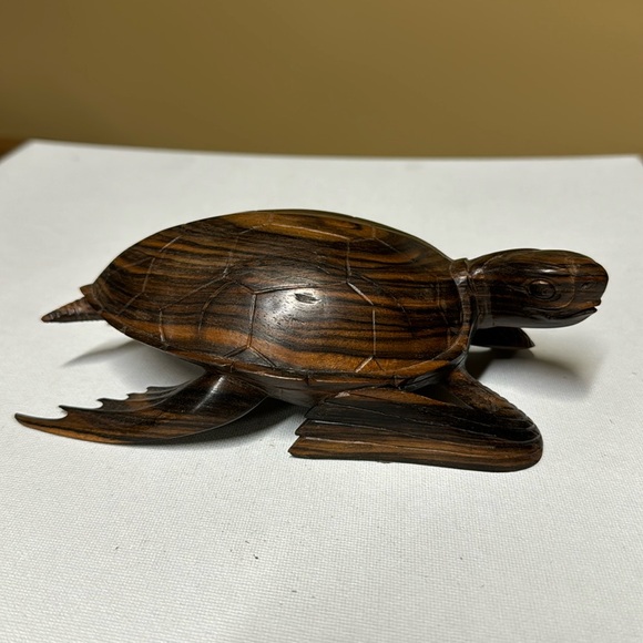 Art | Hand Carved Wooden Turtle Figurine 7 Long | Poshmark